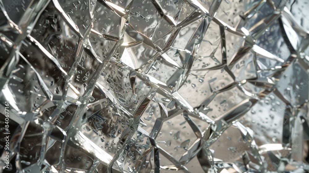 Cracked Crystal The reflective surface of a mirror resembles that of a ...