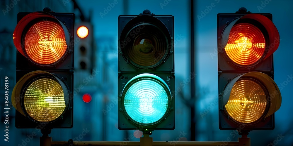 Traffic lights regulate urban traffic flow by changing colors for ...