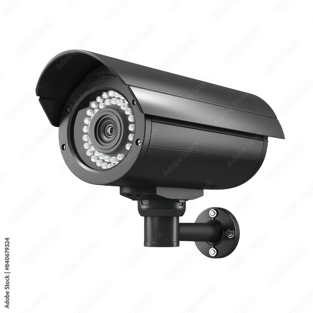 High-resolution black security camera with night vision capabilities ...