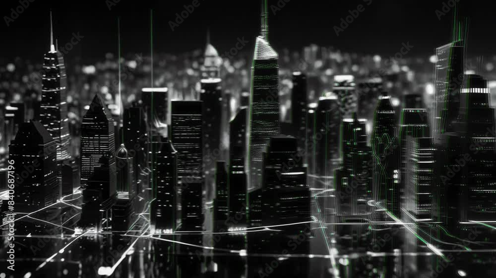 Abstract cityscape Background, Animated night sky and shooting stars ...