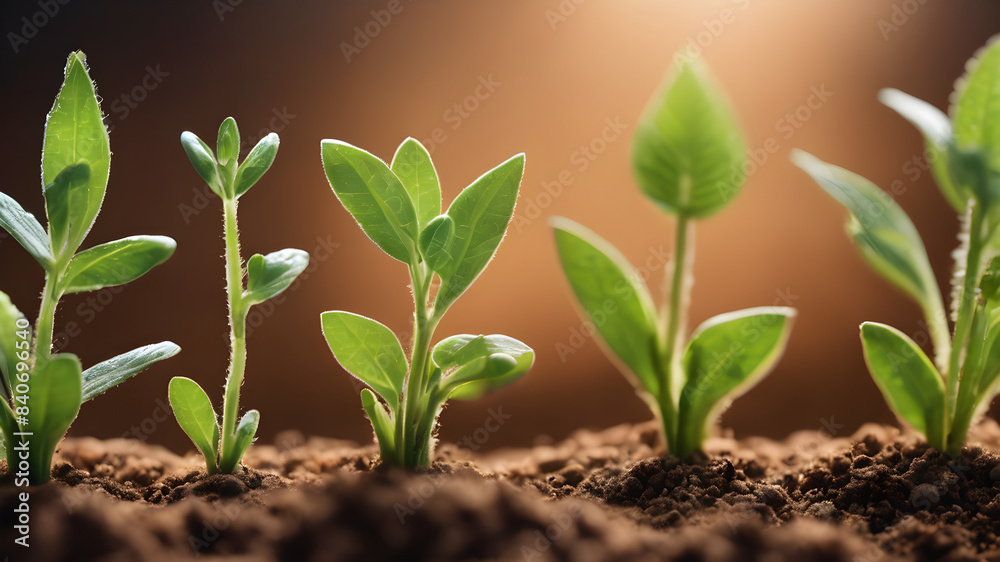 A time-lapse series of a plant growing from a seed to a mature plant ...