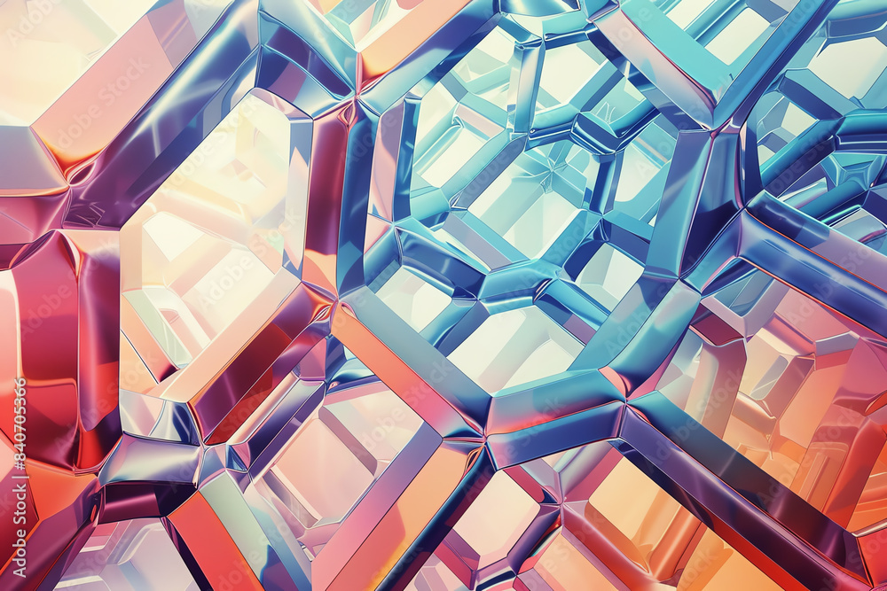 Create an illustration of an ionic crystal lattice, material science ...