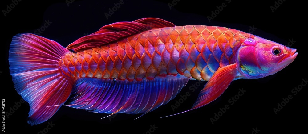 beautiful side view Arowana in the river asian dragon fish Stock ...