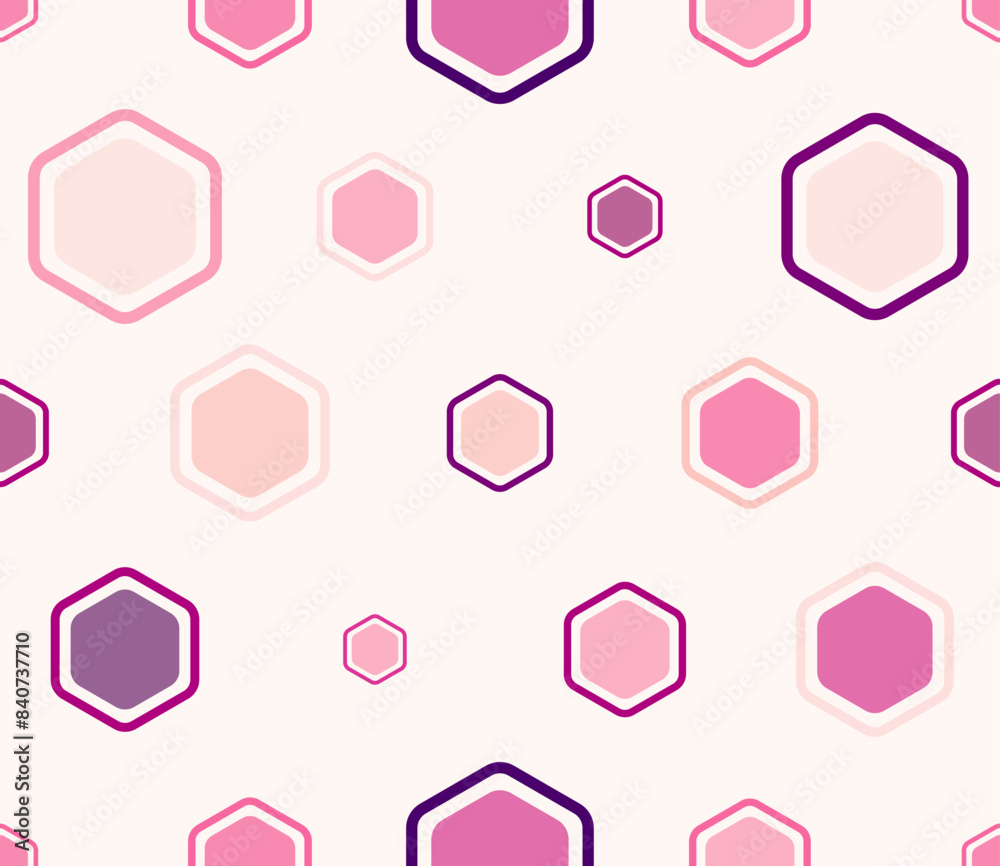 Seamless hexagon pattern. Multicolored geometric elements of varied ...