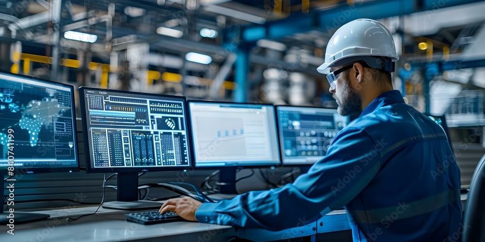 Operating Scada Systems in Industrial Settings for Monitoring and Control by Engineers. Concept ...