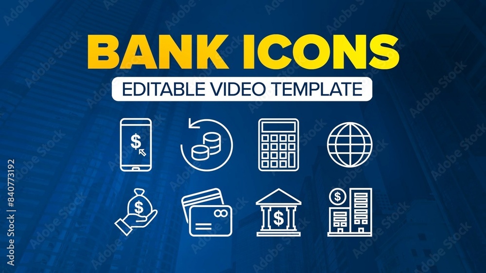 Editable Banking Icons Finance Template Stock Template | Adobe Stock