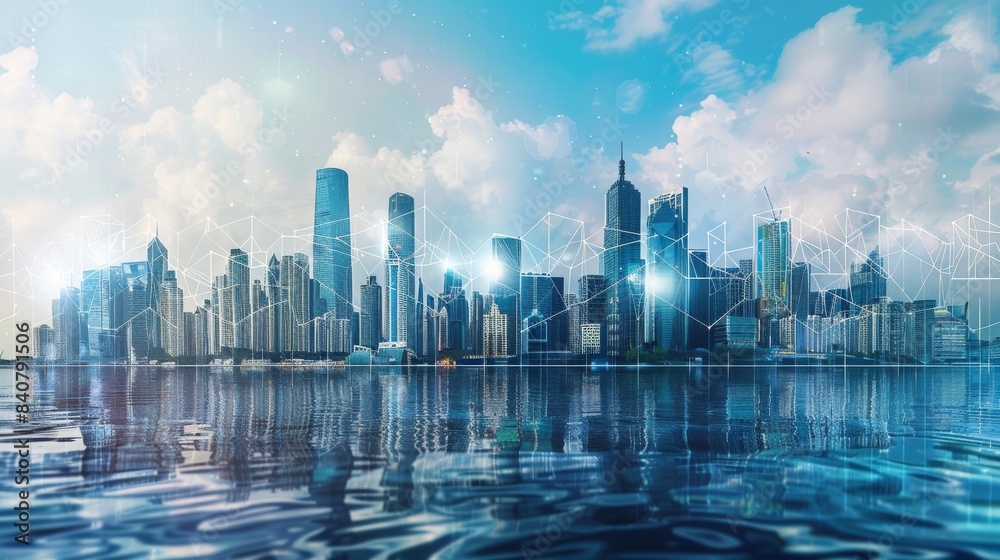 global business background, With tall business towers. Business ...