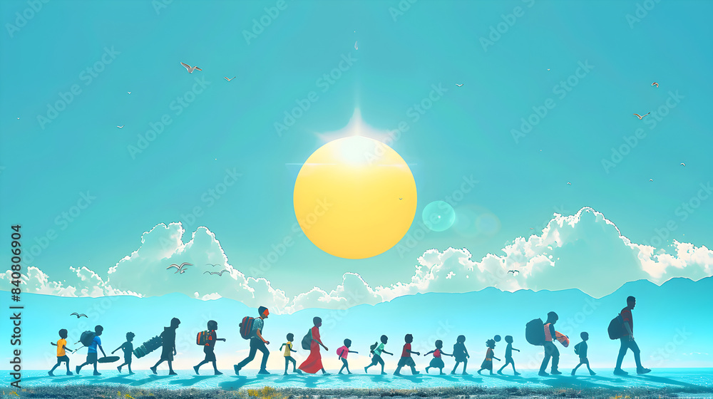 International migrant day. Happy Friendship Day illustration Friends ...