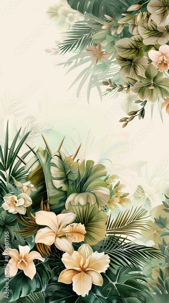 Floral border frame card template. Golden gradient on white background ...