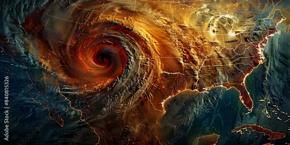 Geographical Features Highlighted on a Map of Tornado Alley in the ...