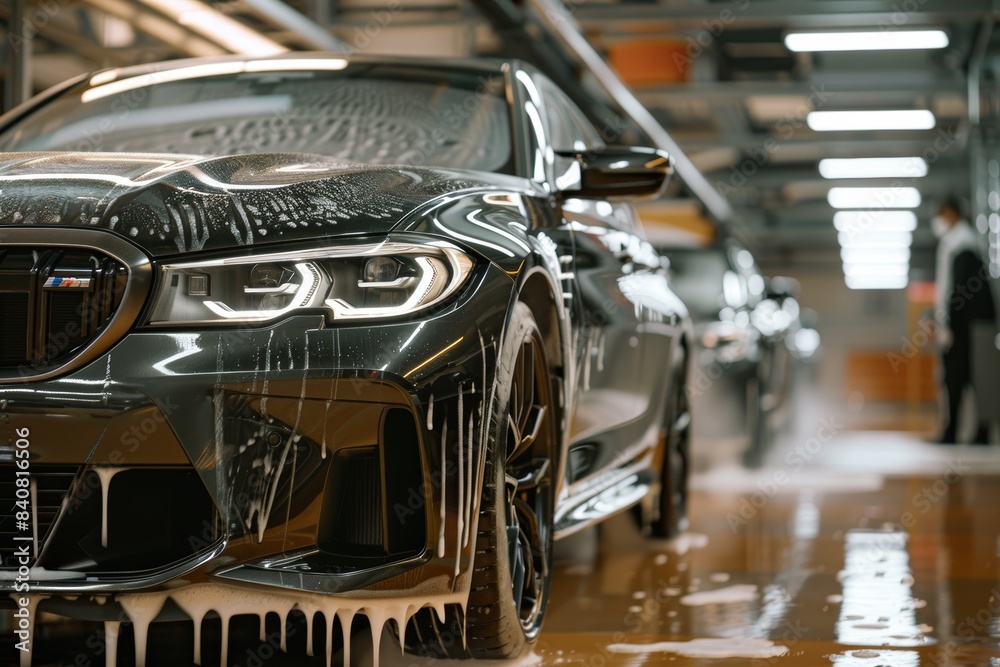 Luxury Car Receiving Premium Hand Wash at High-End Detailing Service ...