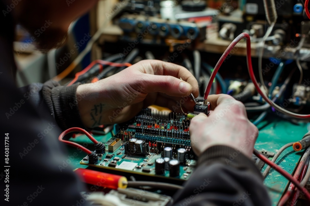 Mechanic Repairing Car ECU and Ensuring Secure Connections in the ...