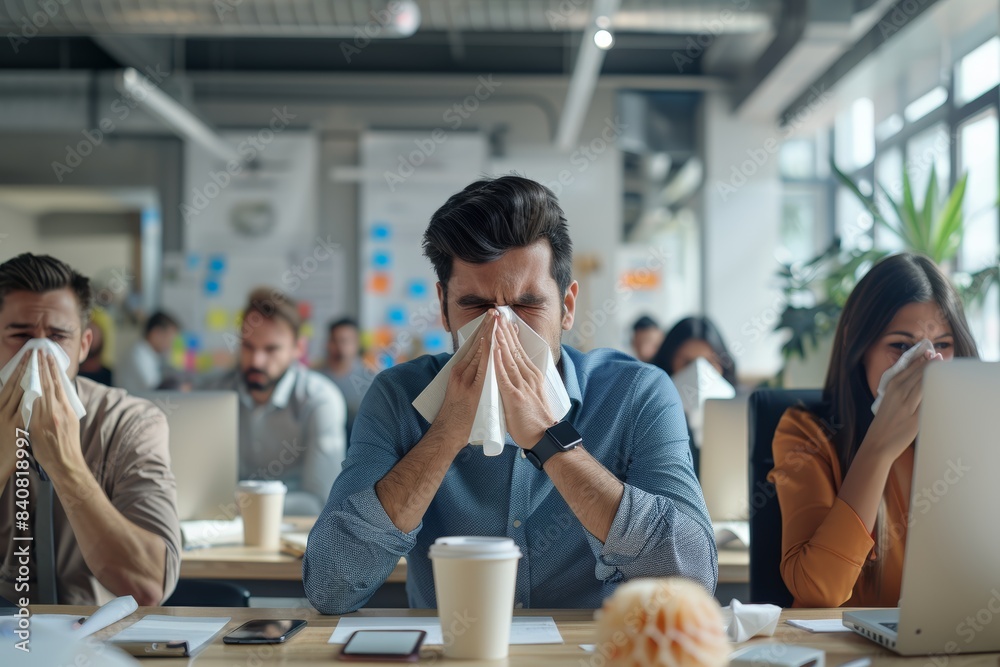 Common Cold Spread in Modern Office Setting with Sick Employees Using ...