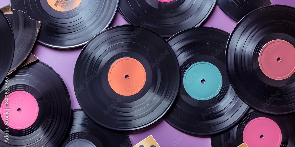 Nostalgic Memories Fuzzy Vinyl Records and Old Photos with Sweet ...