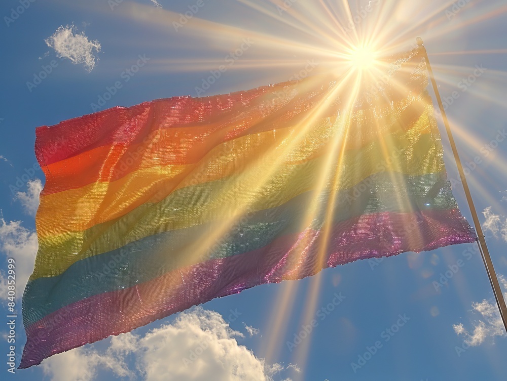 Rainbow flag, a symbol of support for equality, freedom and inclusion ...