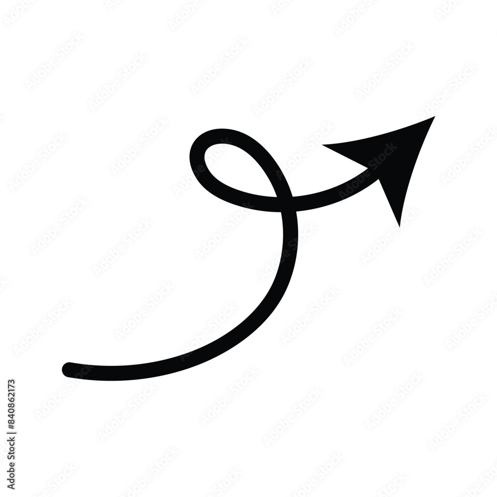Vetor de Wavy arrow icon collection. Hand drawn doodle arrow symbol ...