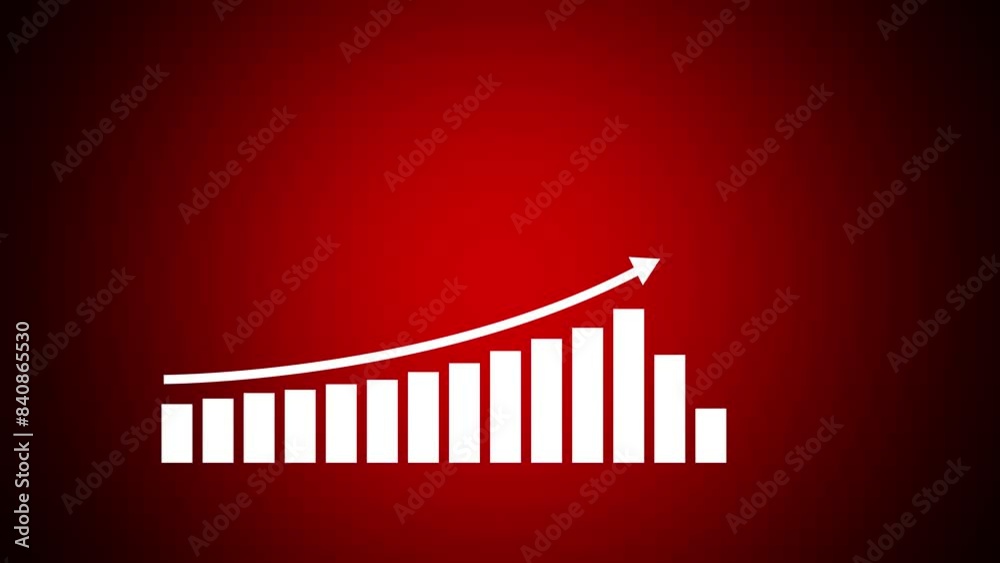 Business growth and success arrow, growing business chart animation ...