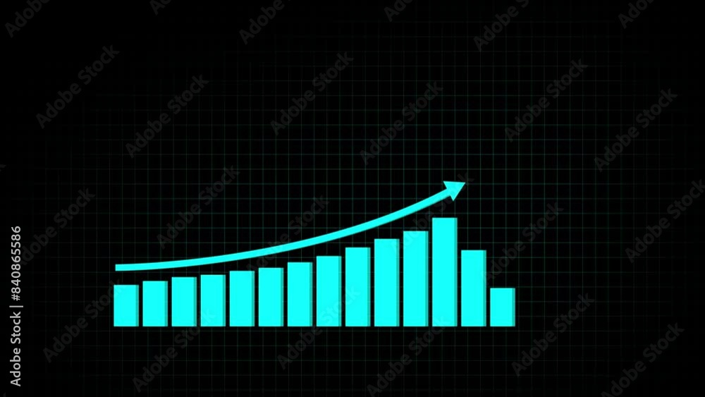 Business growth and success arrow, growing business chart animation ...