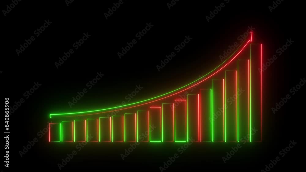 Business growth and success arrow, growing business chart animation ...