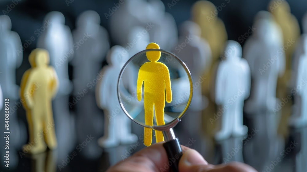 Prioritizing Customer Focus, Magnifying Glass Highlights Human Icon in ...
