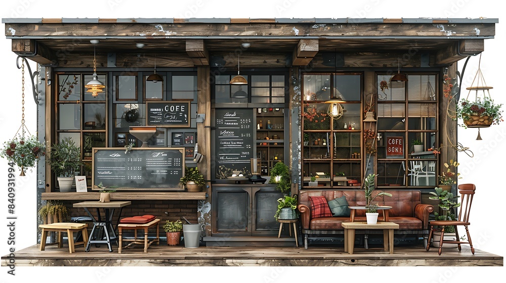cozy coffee shop interior with rustic decor chalkboard menus and ...