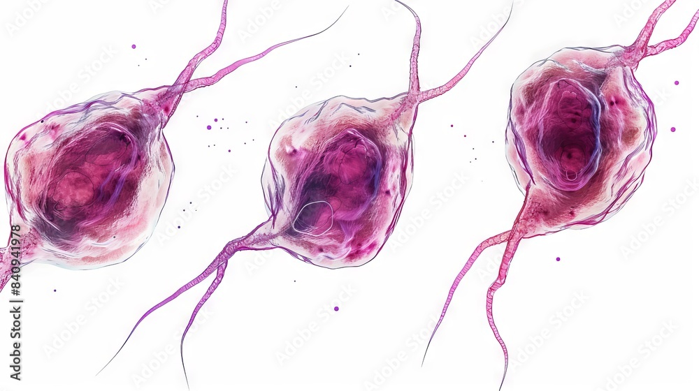 Giardia lamblia isolated on a white background. Protozoan parasites ...