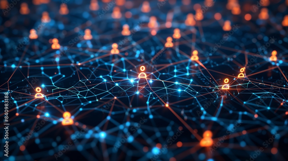 illustration connecting people on the internet, social network ...