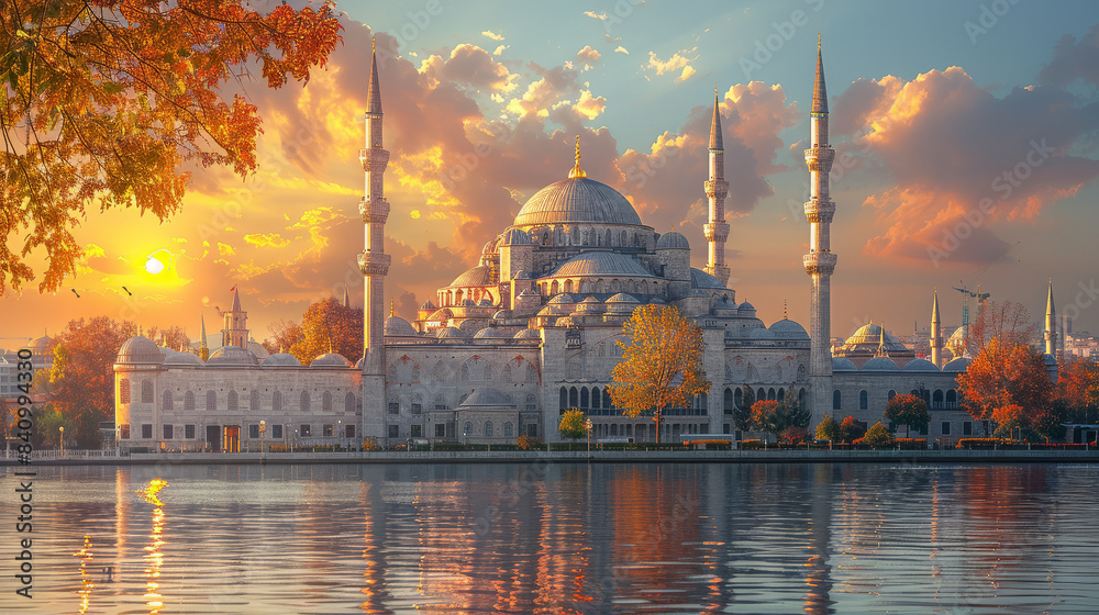 typical istanbul scene with moschee and bospurus background created ...