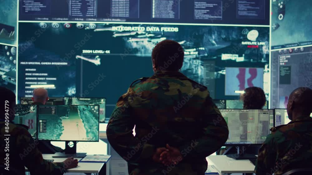 Female technical sergeant monitoring air traffic to detect any enemy ...