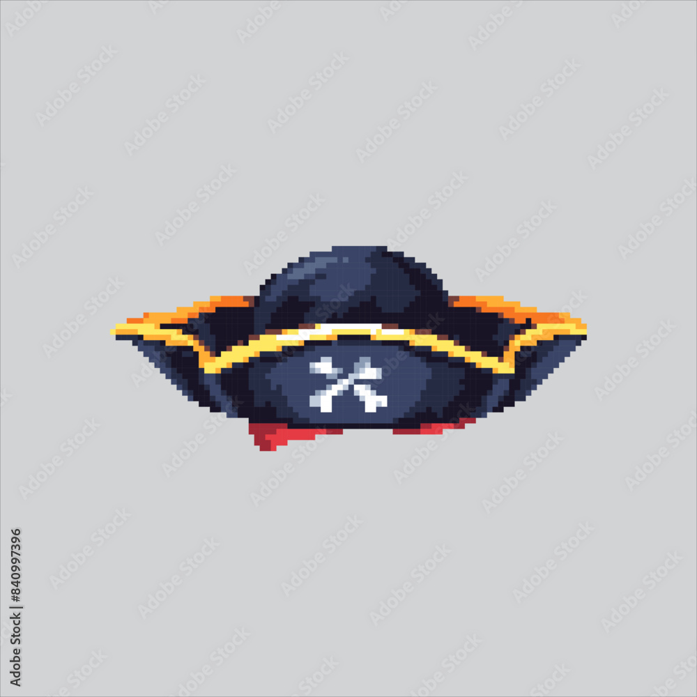Pixel art illustration Pirate Hat. Pixelated Pirate Hat. Pirate Hat ...
