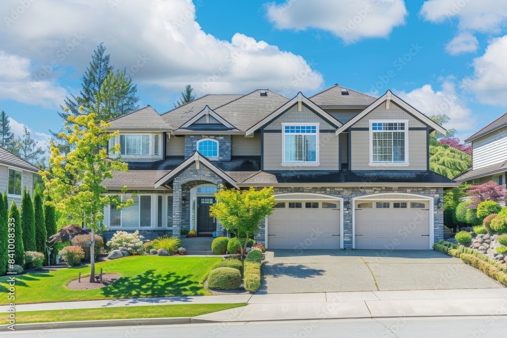 Beautiful Modern Suburban House with Two Car Garage and Curb Appeal ...