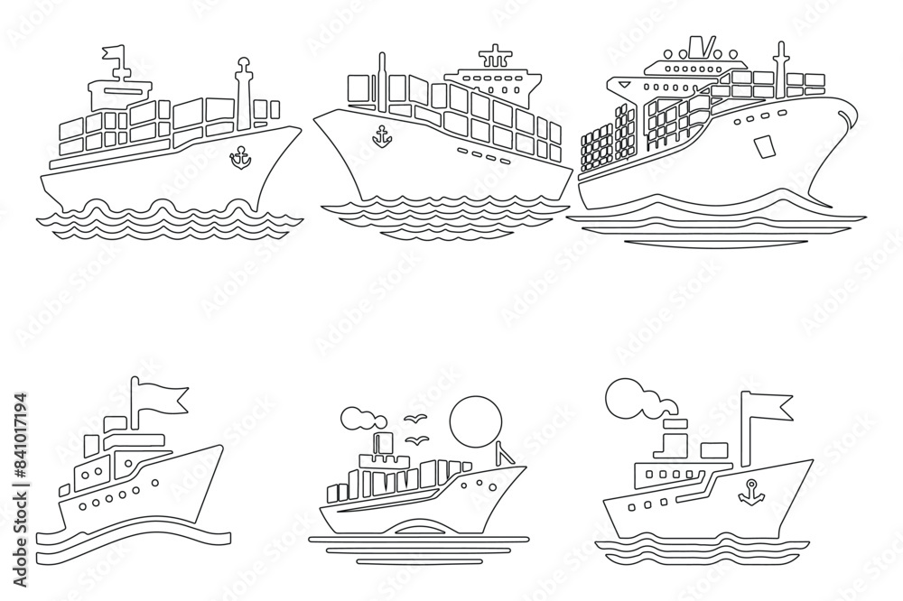Illustrative Set of Vector Graphics Featuring Various Types of Carrier ...