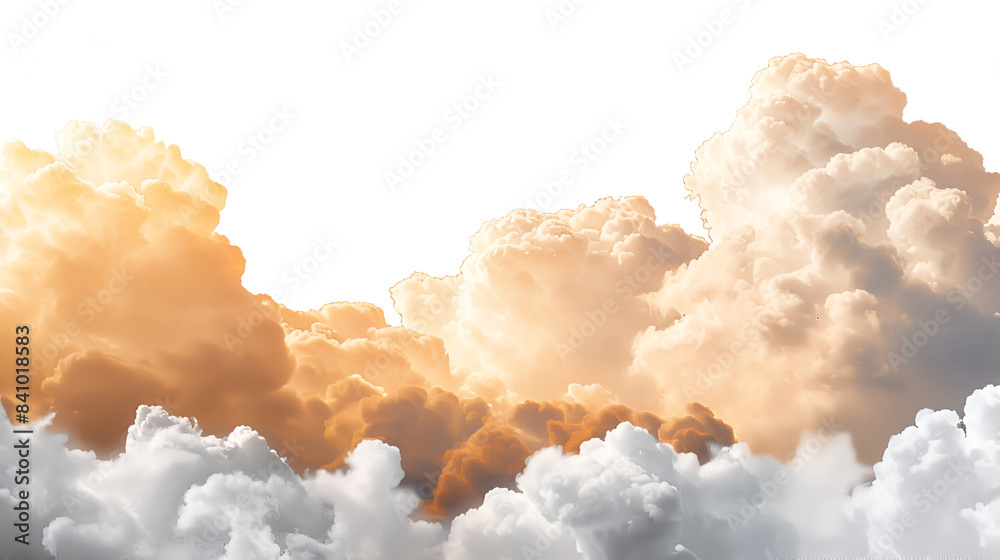 Orange clouds. Clouds with transparent background of orange color ...