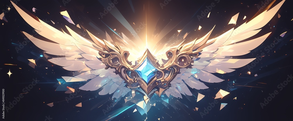 Mobile game banner showcases a majestic golden crown adorned with white ...