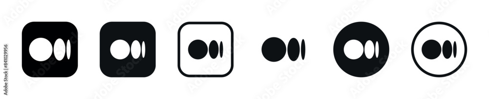 Medium icon collection. Medium logo set in different shape on ...