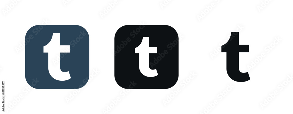 Tumblr icon collection. Tumblr logo set in different shape on ...