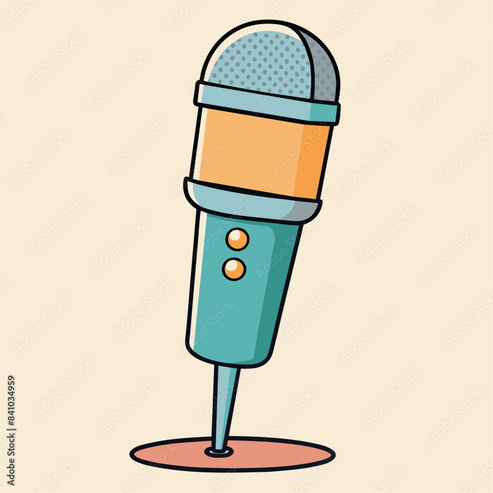 Microphone cartoon vector clipart Illustration Stock Vector | Adobe Stock