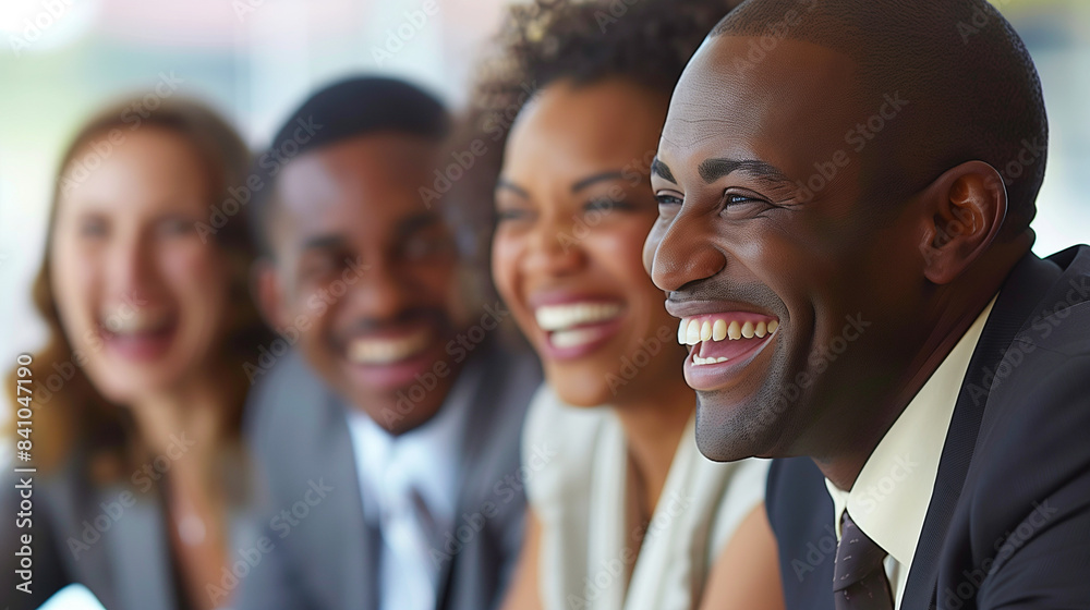 diverse professional business people having a good time at office ...