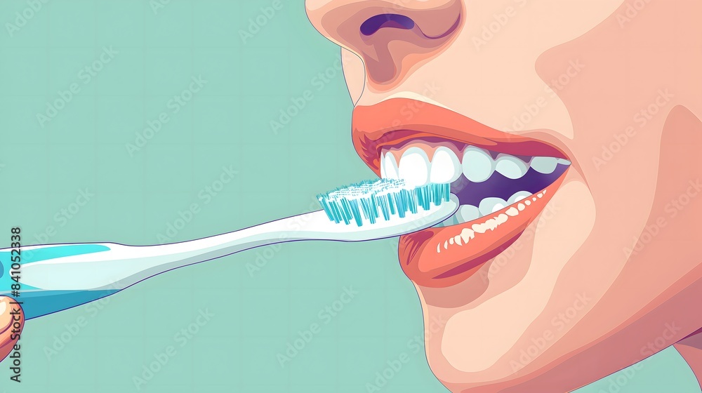 3. Illustrate a scene of a person brushing their teeth with fluoride ...