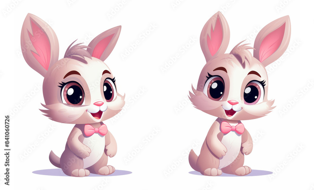 Adorable rabbit cartoon vector for nursery decor, childrens books, and ...