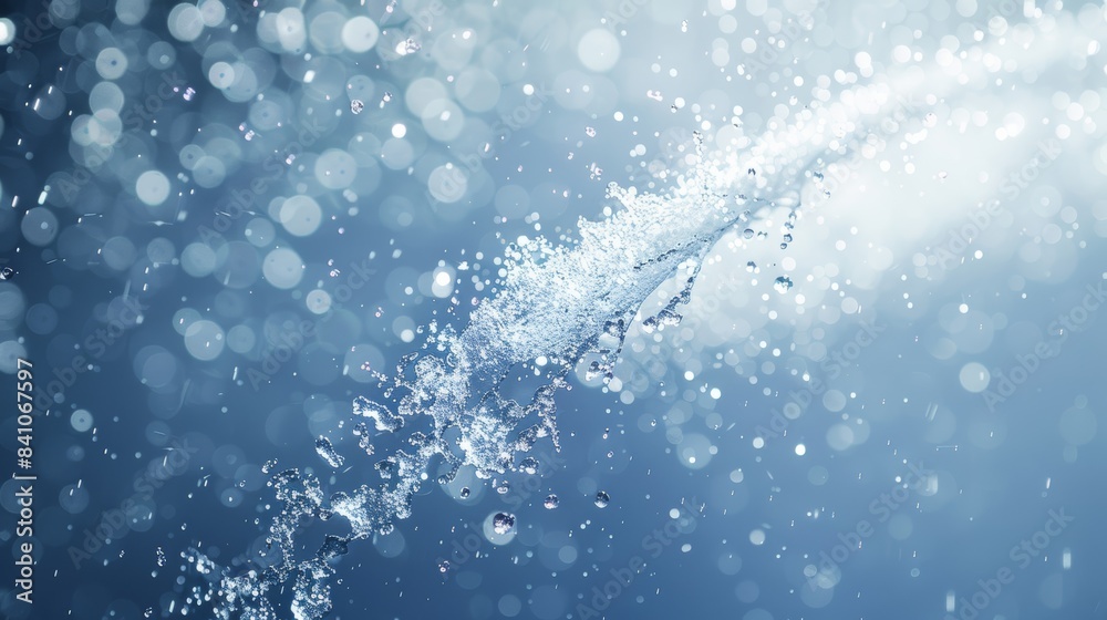A water droplet trailing a comet-like tail of smaller droplets as it ...
