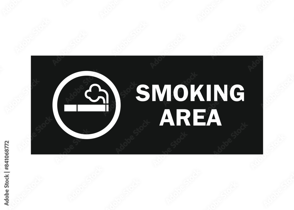smoking area smoke permitted sign illustration with text horisontal ...