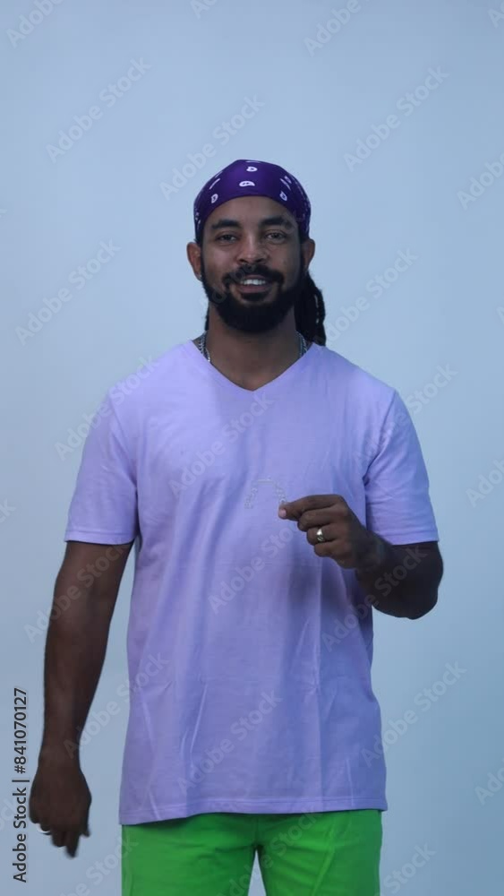 afro caribbean cuban man with beard and dreadlocks happy smiling ...