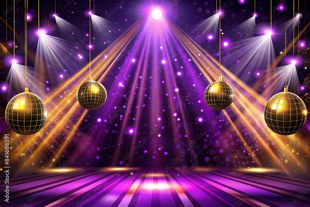 Ultra-glossy gold and deep purple color scheme, bold black accents ...