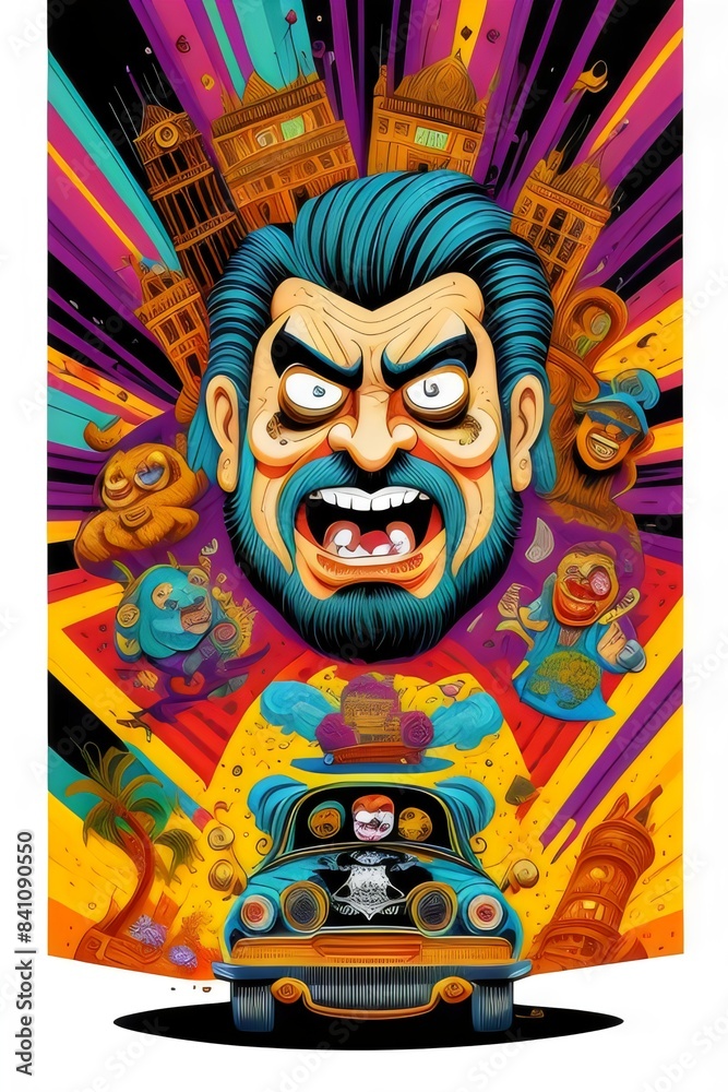 a detailed cartoon illustration of a member of the mafia, mob, man ...