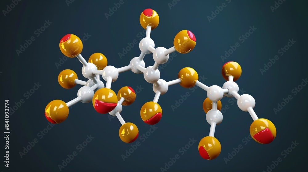 Trans fat molecule structure, scientific illustration, front view ...