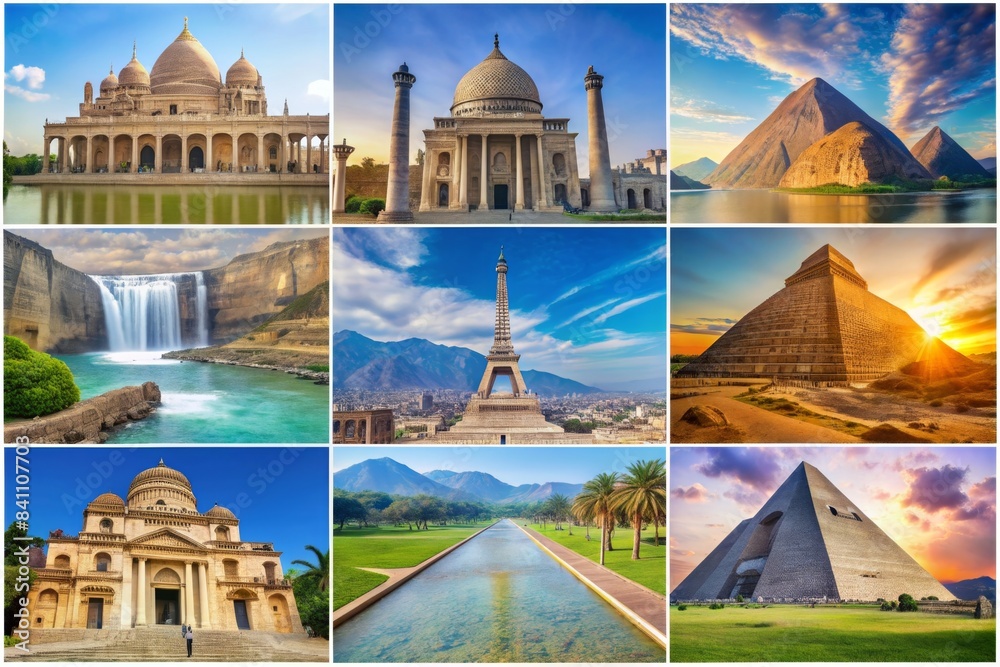 Collage of the 7 wonders of the world , Travel, Tourism, Ancient ...