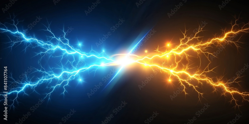 ภาพประกอบสต็อก Sparkling lightning design with a Versus logo battle ...