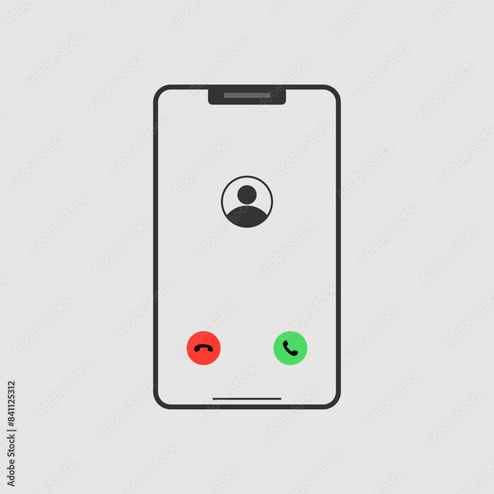 Vetor de Mobile call screen template. Call screen smartphone interface ...