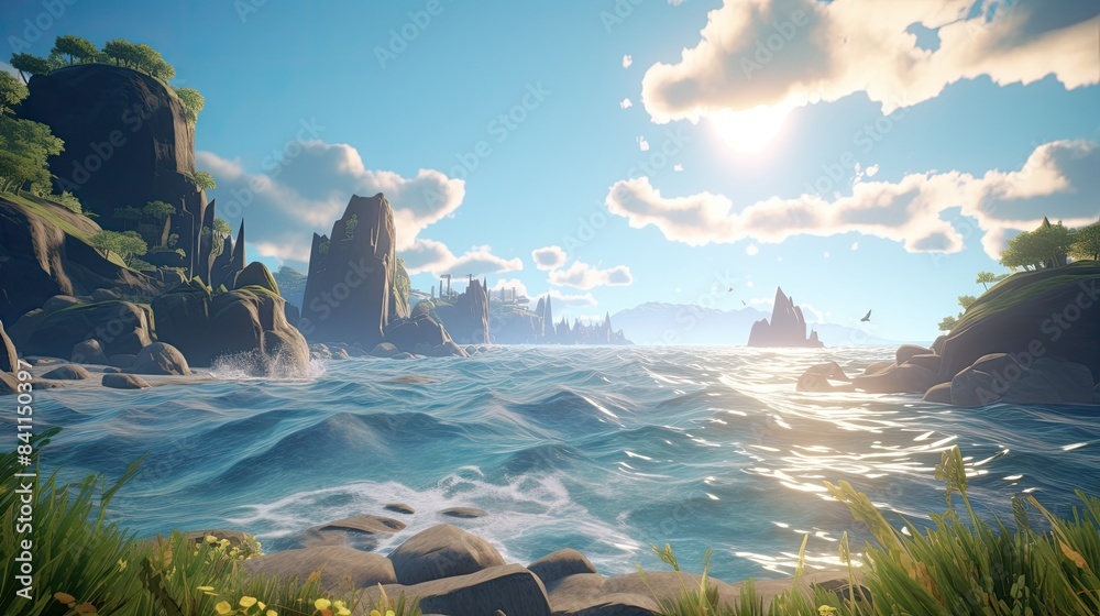 Ocean Planet Landscape, Science Fiction Scifi Fantasy Wallpaper, Video ...